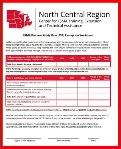 Exemption Envelope Updated | North Central Region Center for FSMA ...